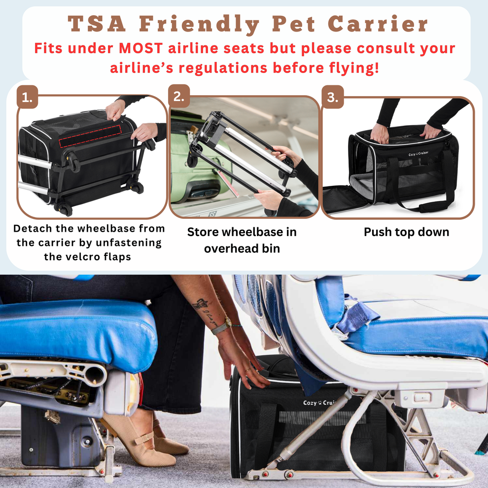 Cozy Cruiser Airline Approved Top-Expanding Pet Carrier on Wheels- Sof